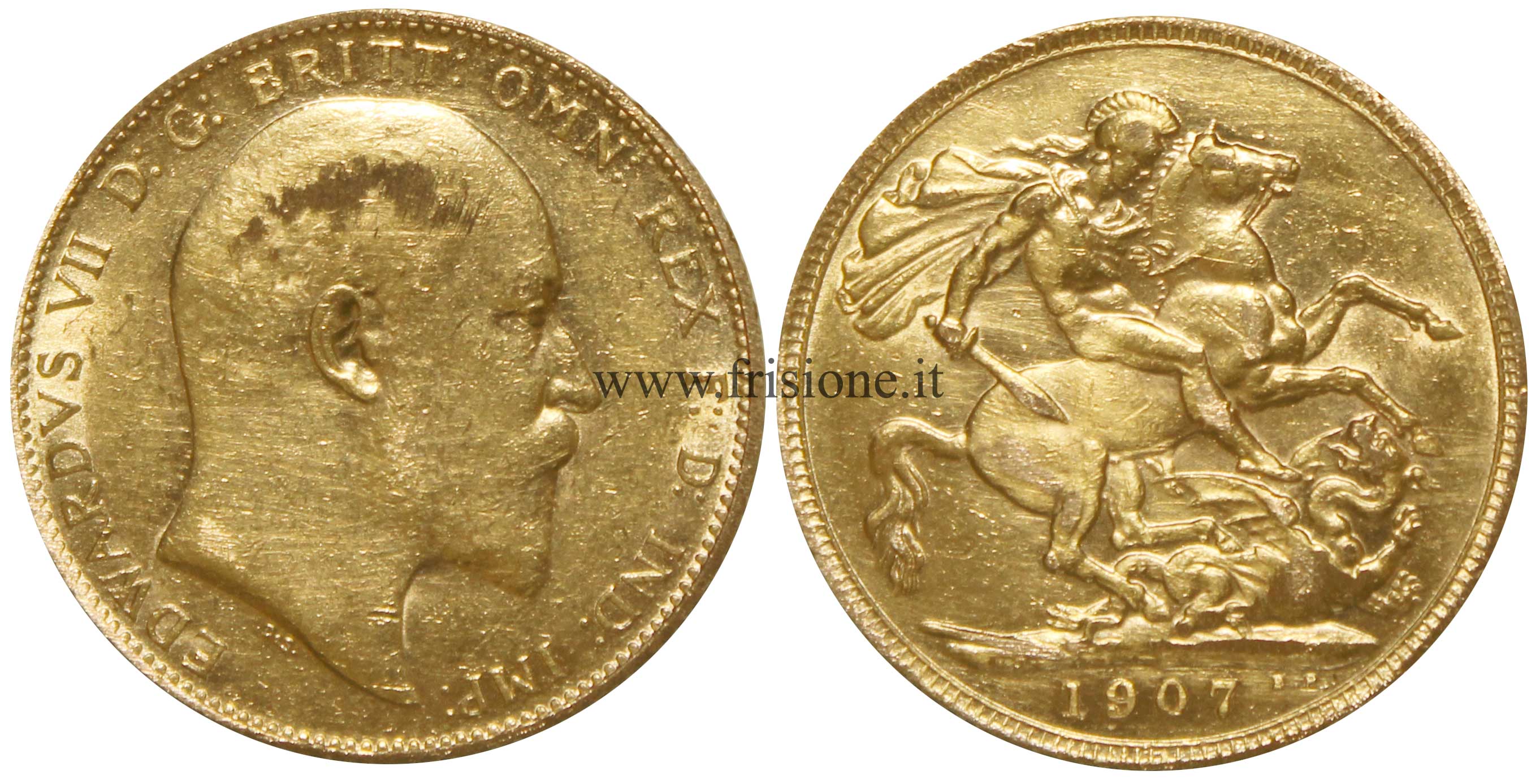G. Bretagna - Edoardo VII - sterlina oro 1907 vecchio conio